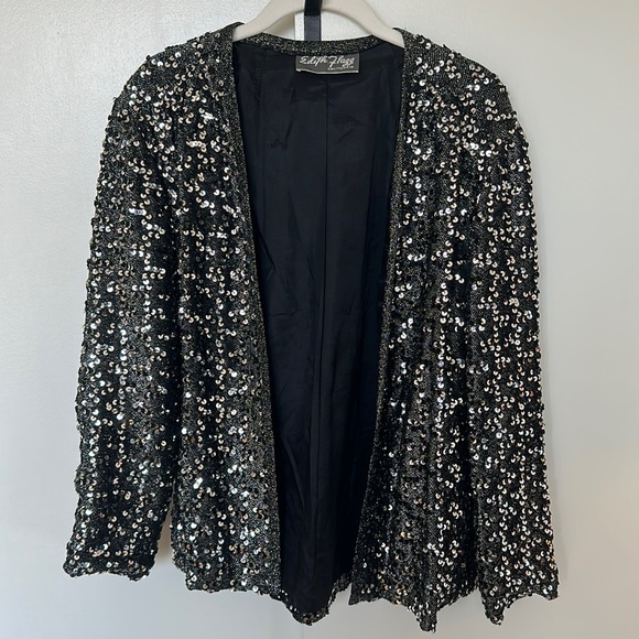 edith flagg california | Jackets & Coats | Vintage Sequin Black Blazer ...